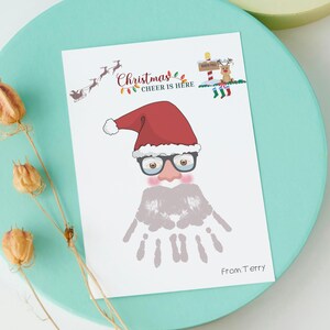 Christmas Handprint Santa Beard Craft Printable, DIY Holiday Art ...