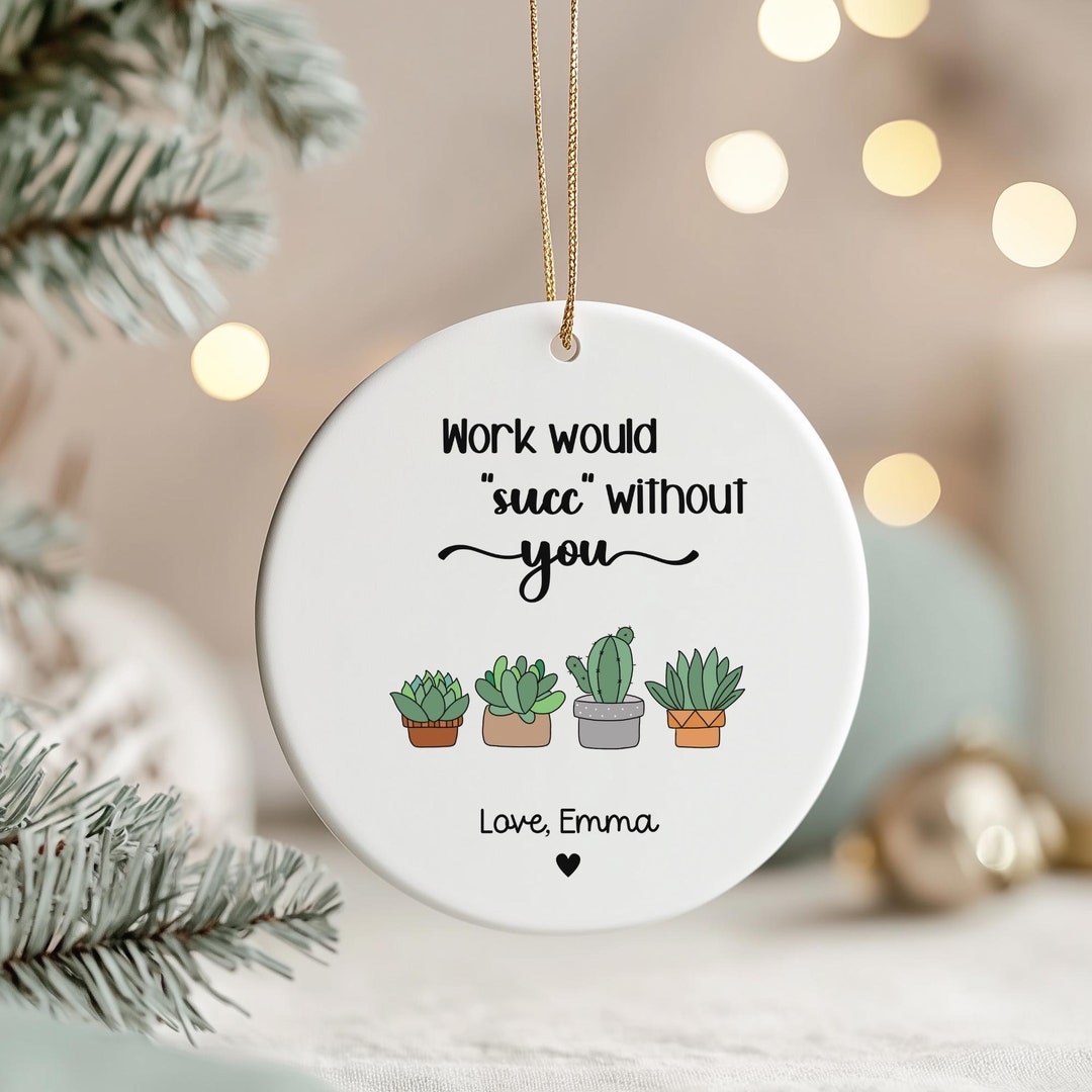 Personalized Coworker Christmas Gift, Custom Work Bestie Ornament, Cute ...
