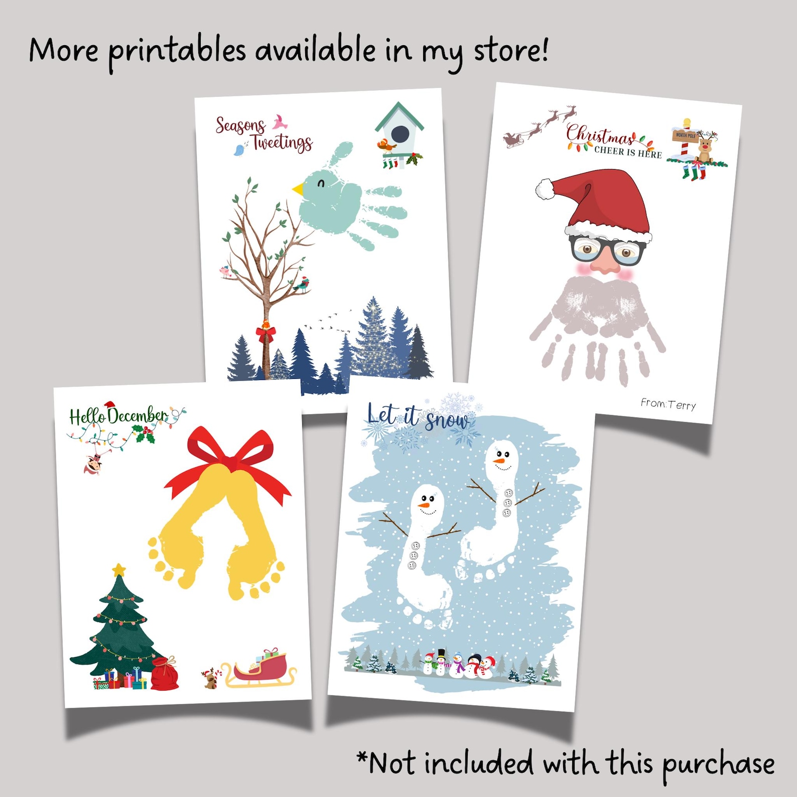 Christmas Tree Handprint Craft Printable, DIY Holiday Art Activity Baby ...