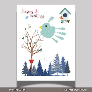 Christmas Handprint Footprint Craft Printable, DIY Holiday Art Activity ...
