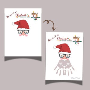 Christmas Handprint Santa Beard Craft Printable, DIY Holiday Art ...