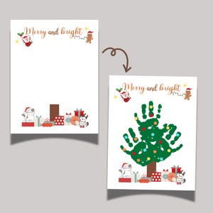 Christmas Tree Handprint Craft Printable, DIY Holiday Art Activity Baby ...