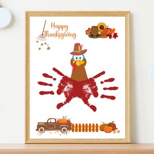 Thanksgiving Handprint Crafts, Preschool Turkey Autumn Art Project for ...