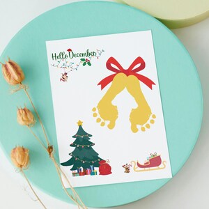 Christmas Bells Footprint Craft Printable, DIY Holiday Art Activity ...