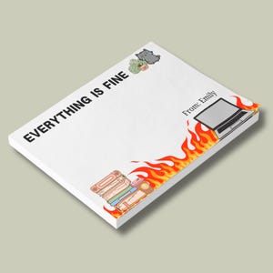 Personalized Everything is Fine Sticky Notes, Custom Funny Cute ...