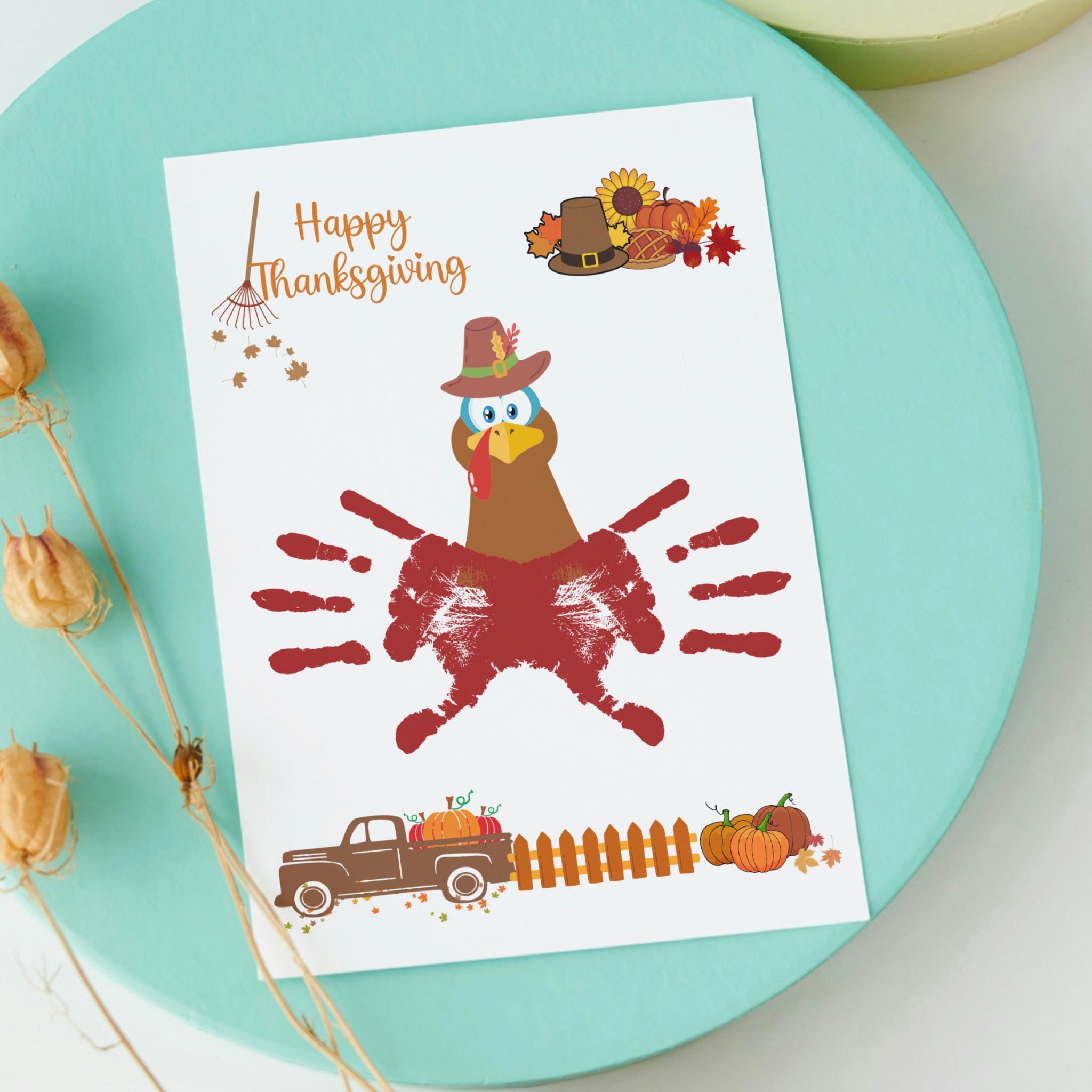 Thanksgiving Handprint Crafts, Preschool Turkey Autumn Art Project for ...