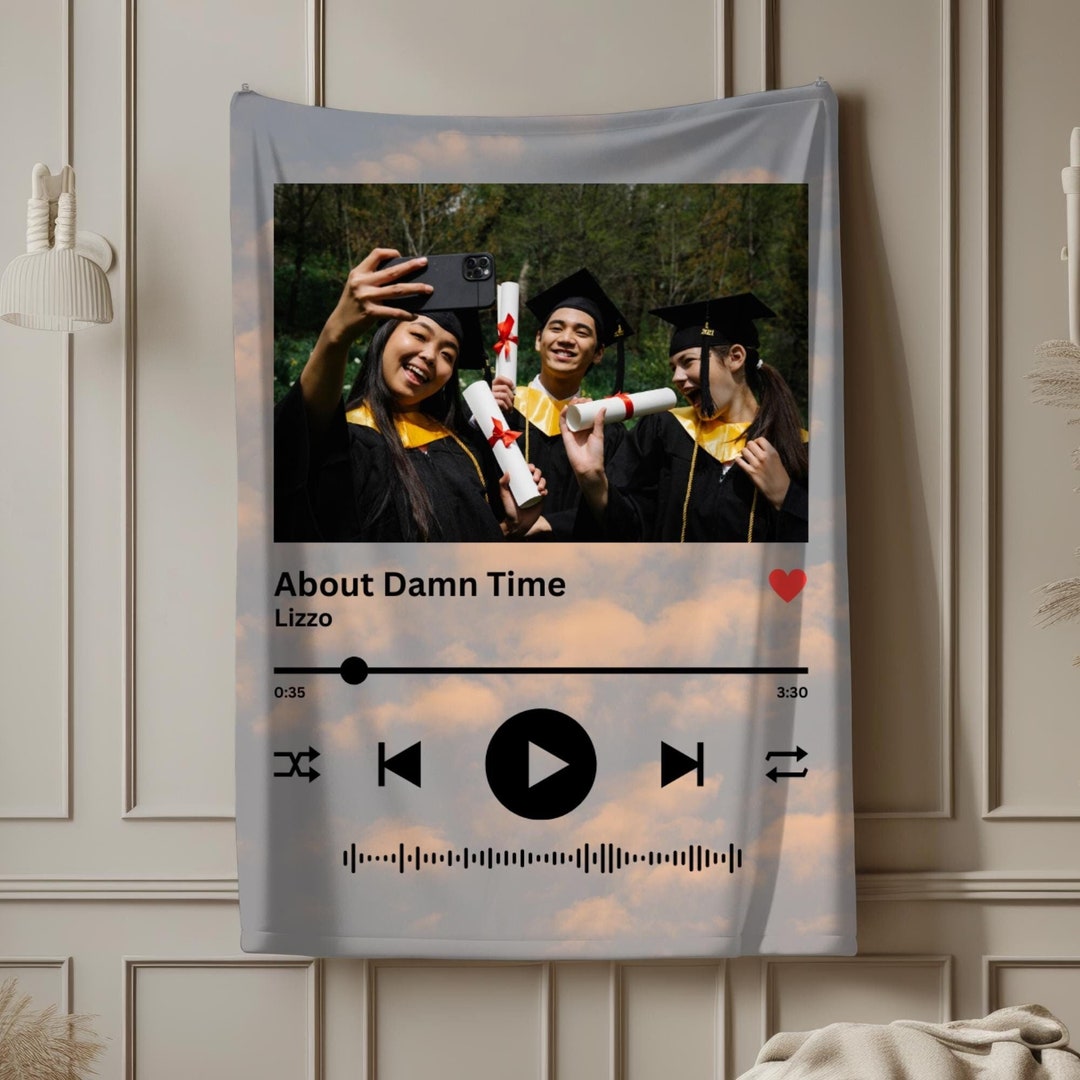 Personalized Spotify Music Blanket Custom Photo Picture Favorite Song ...
