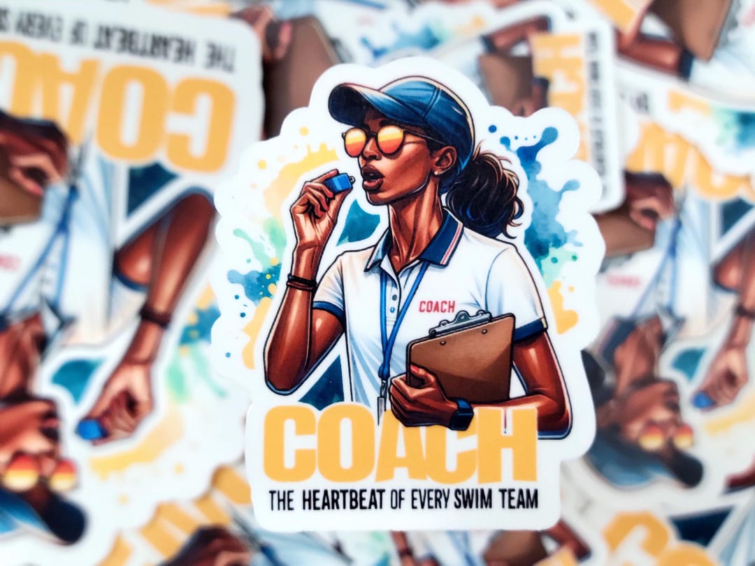 Coach the Heartbeat of Every Swim Team Sticker, Swim Team Gift ...