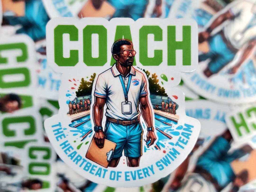 Coach the Heartbeat of Every Swim Team Sticker, Swim Team Gift ...