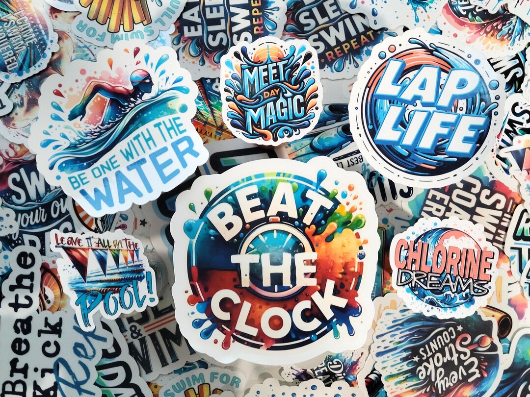 Swim Sticker Pack, Swim Stickers, Motivational Stickers, Swimmer Gifts ...