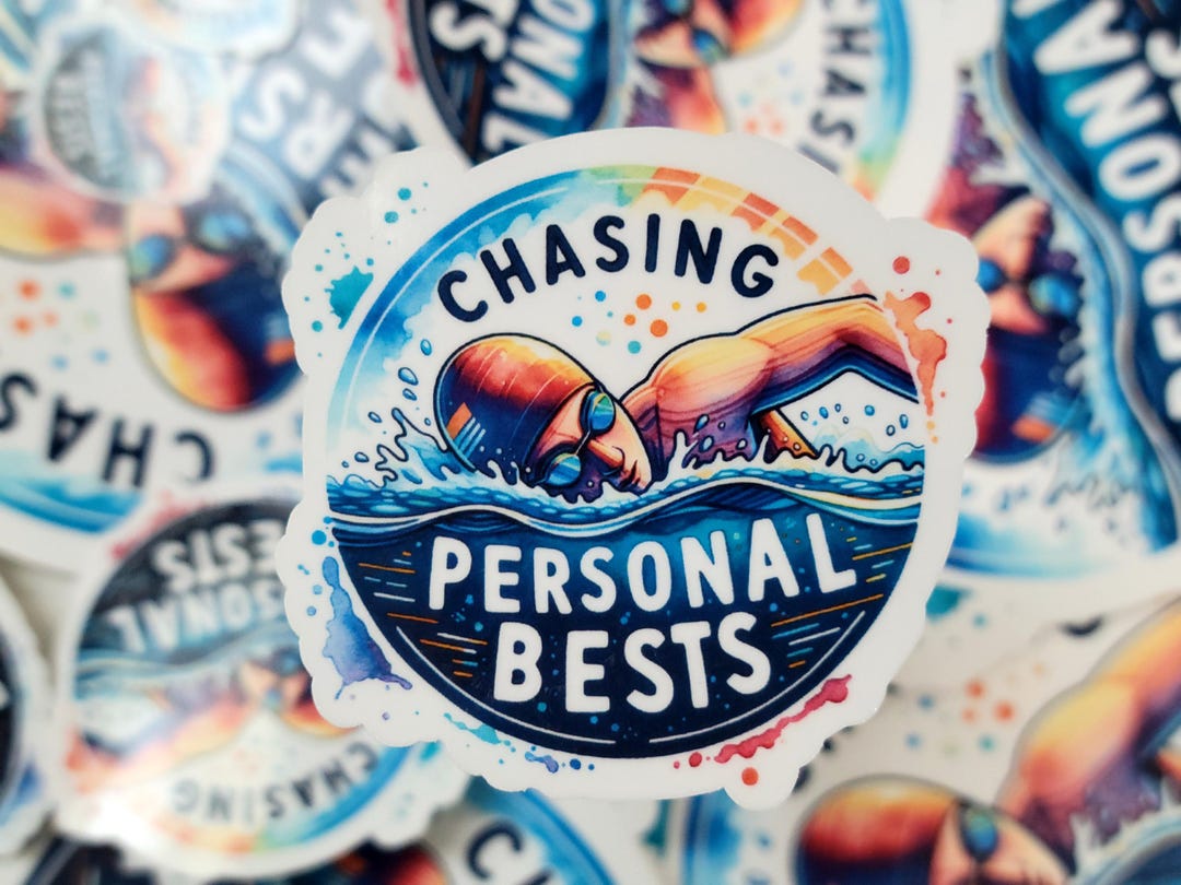 Chasing Personal Bests Sticker – Swim Team Motivational Vinyl Decal ...