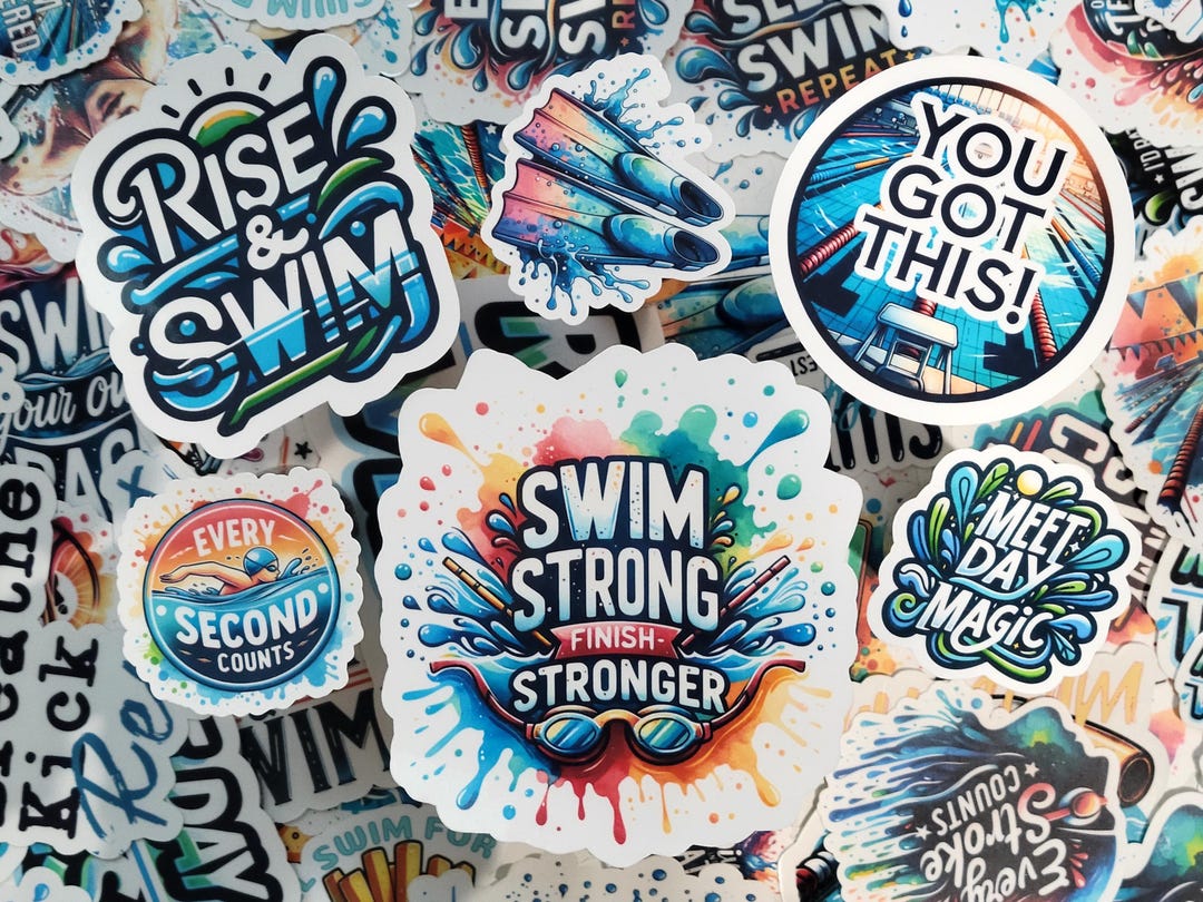 Swim Sticker Pack, Swim Stocking Stuffer, Swim Gift, Swim Stickers ...