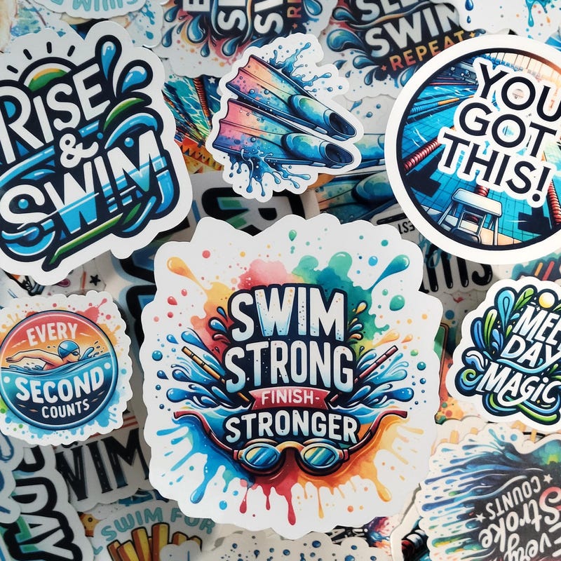 Swim Stickers - Etsy
