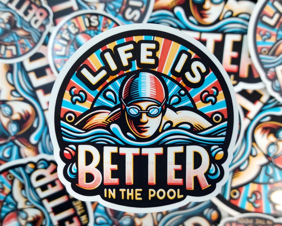 Life is Better in the Pool Sticker, Swim Sticker, Swim Team Gift ...