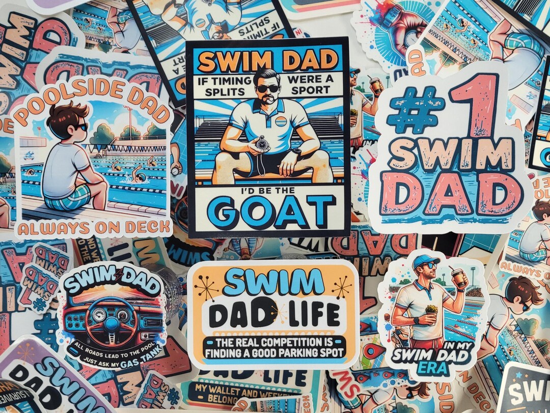 Swim Dad Sticker Pack, If Timing Splits Were a Sport, Swim Dad Gift ...