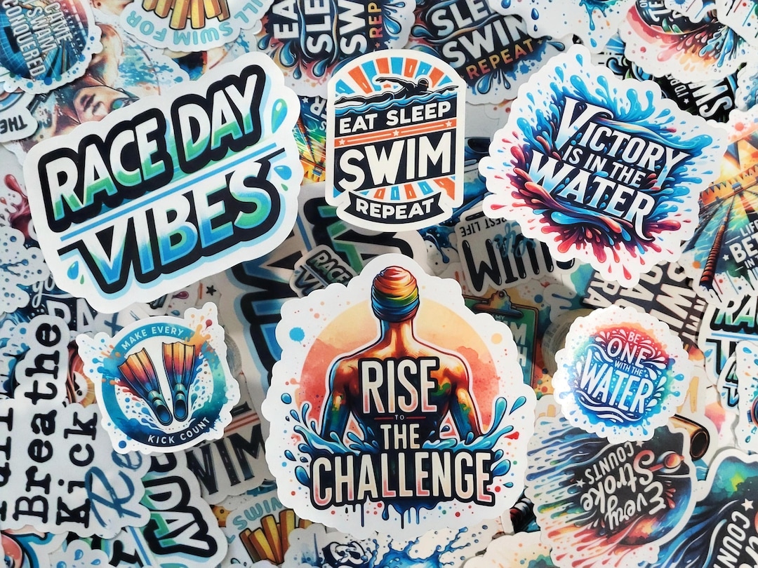 Swim Sticker Pack, Swim Stickers, Motivational Stickers, Swimmer Gifts ...