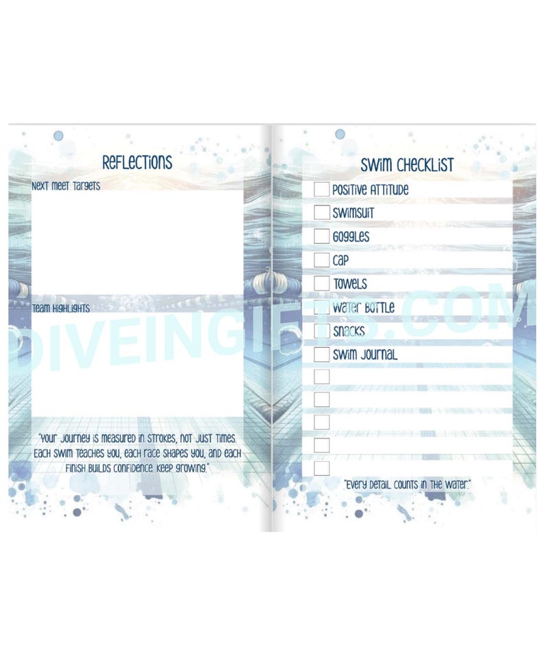 Underwater Swim Journal | Practice Logbook, Notes & Swim Training ...