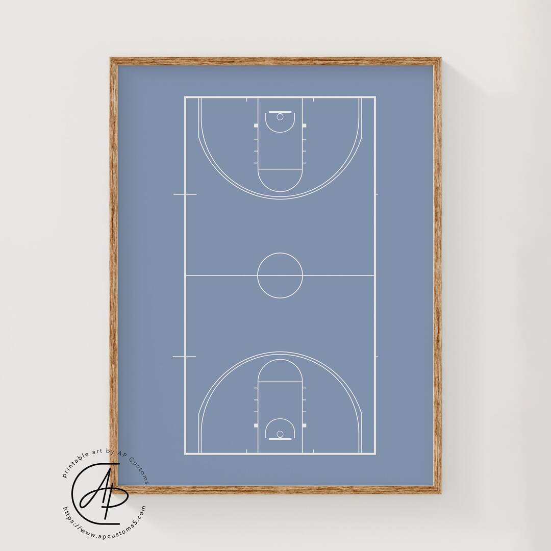 Basketball Court Sports Print Digital Download - Etsy