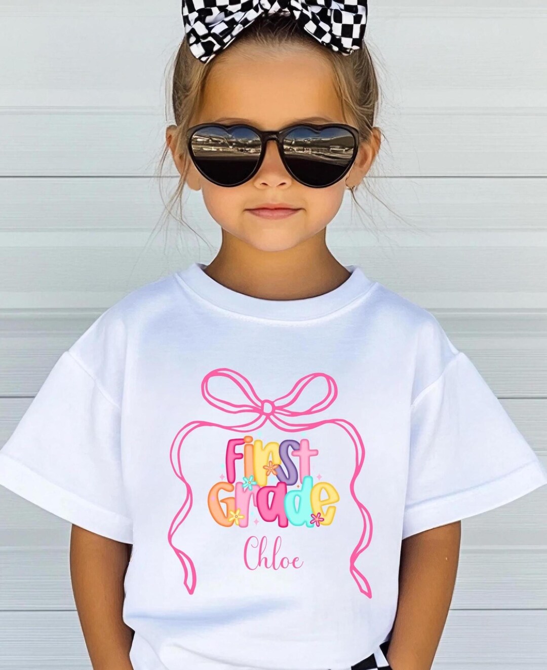 Personalized Girls First Grade Shirt, Custom First Day of School Shirt ...