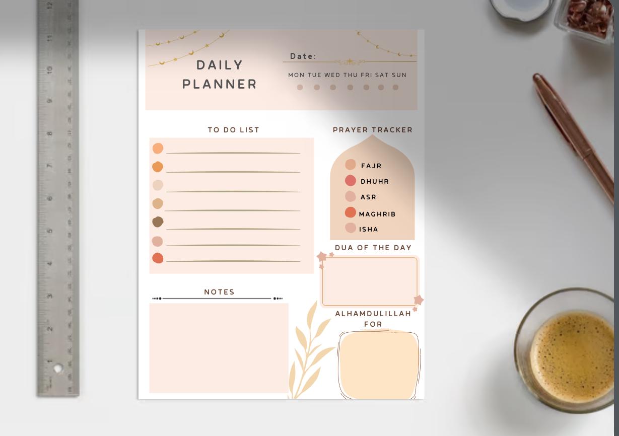 Printable Islamic Daily Planner - Etsy