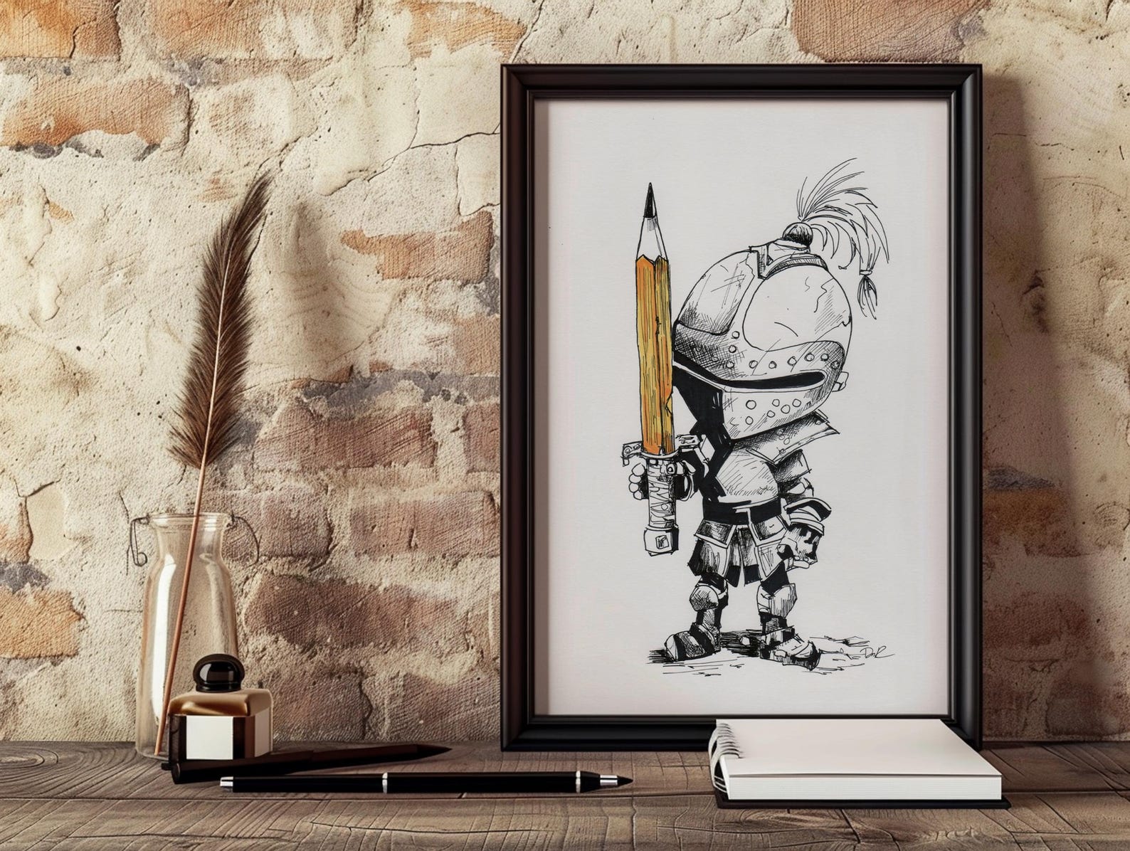 Digital Download - Ready to Print Ink Draw - Knight - Etsy