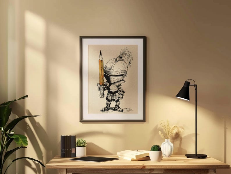 Digital Download - Ready to Print Ink Draw - Knight - Etsy