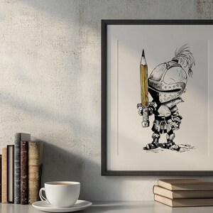 Digital Download - Ready to Print Ink Draw - Knight - Etsy