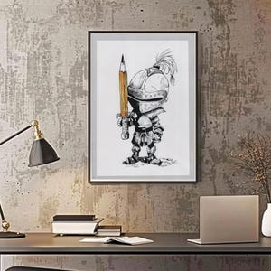 Digital Download - Ready to Print Ink Draw - Knight - Etsy