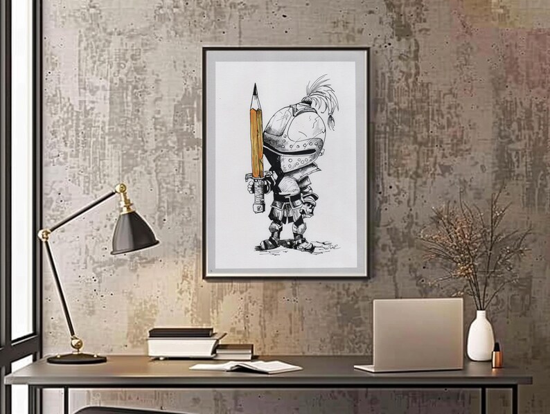 Digital Download - Ready to Print Ink Draw - Knight - Etsy