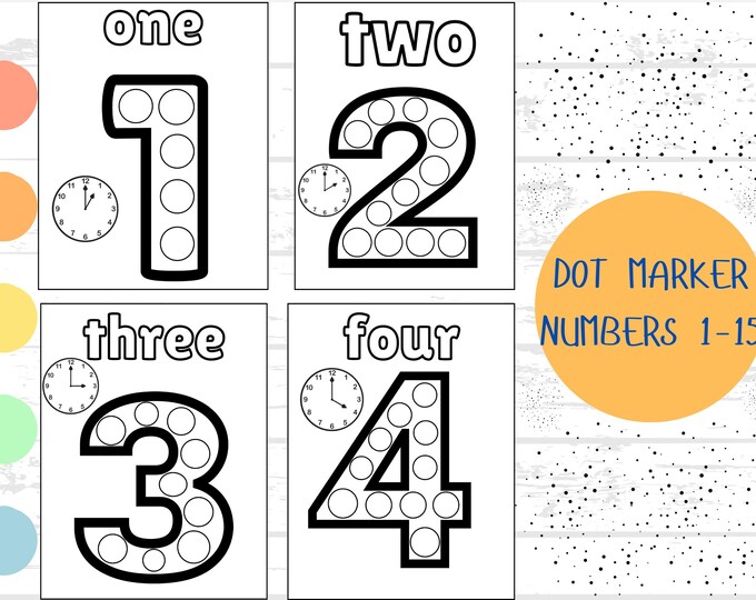 Numbers 1-10 Dot Markers, Dab Markers Preschool Printable, Preschool ...