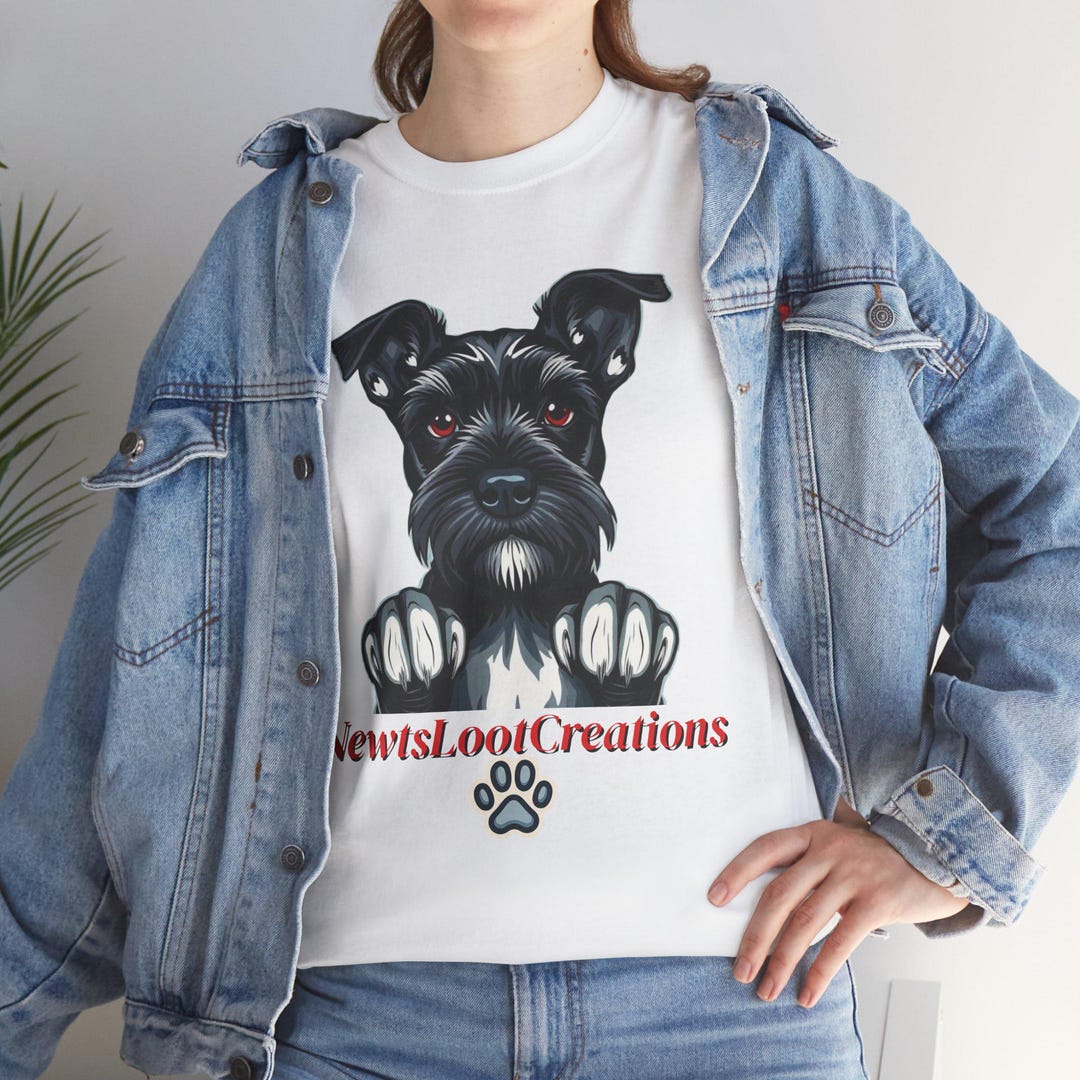 Miniature Schnauzer Heavy Cotton Tee, Schnauzer Lover Gift, Dog Lovers ...