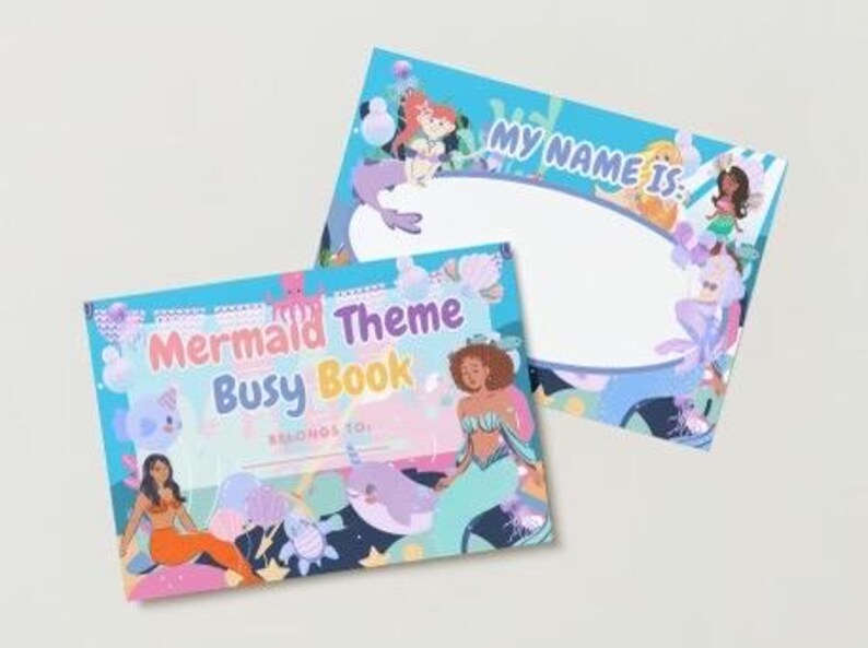 Busy Book for Girls, Mermaid Toddler Activity Book, Learning Binder for ...