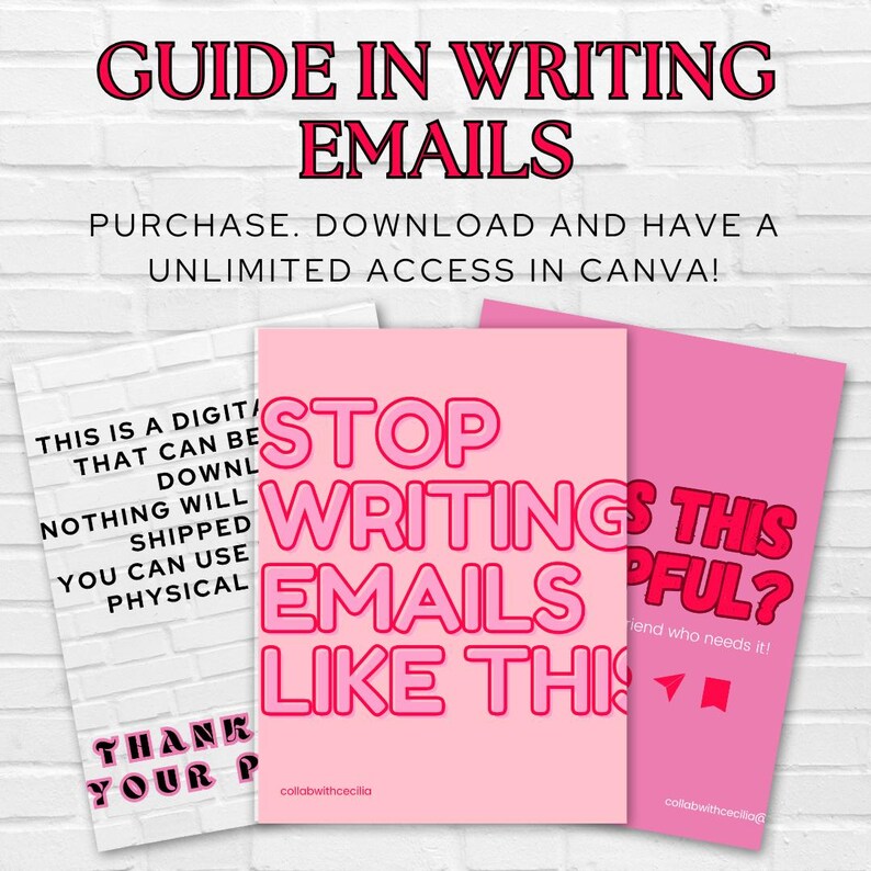 7-pages Email Writing Guide | Digital Download | Editable Canva ...