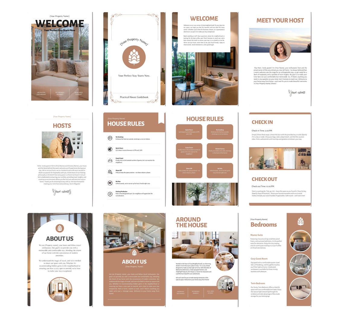 Editable Airbnb Template | Airbnb Welcome Book Template | Editable ...