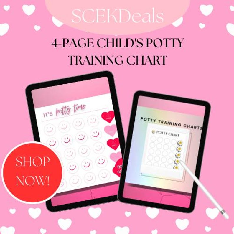 4-page Child's Potty Training Chart | Digital Download | Editable Canva ...