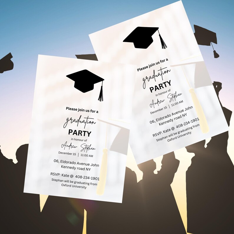 Graduation Party Invitation | Minimalist Graduation Announcement ...