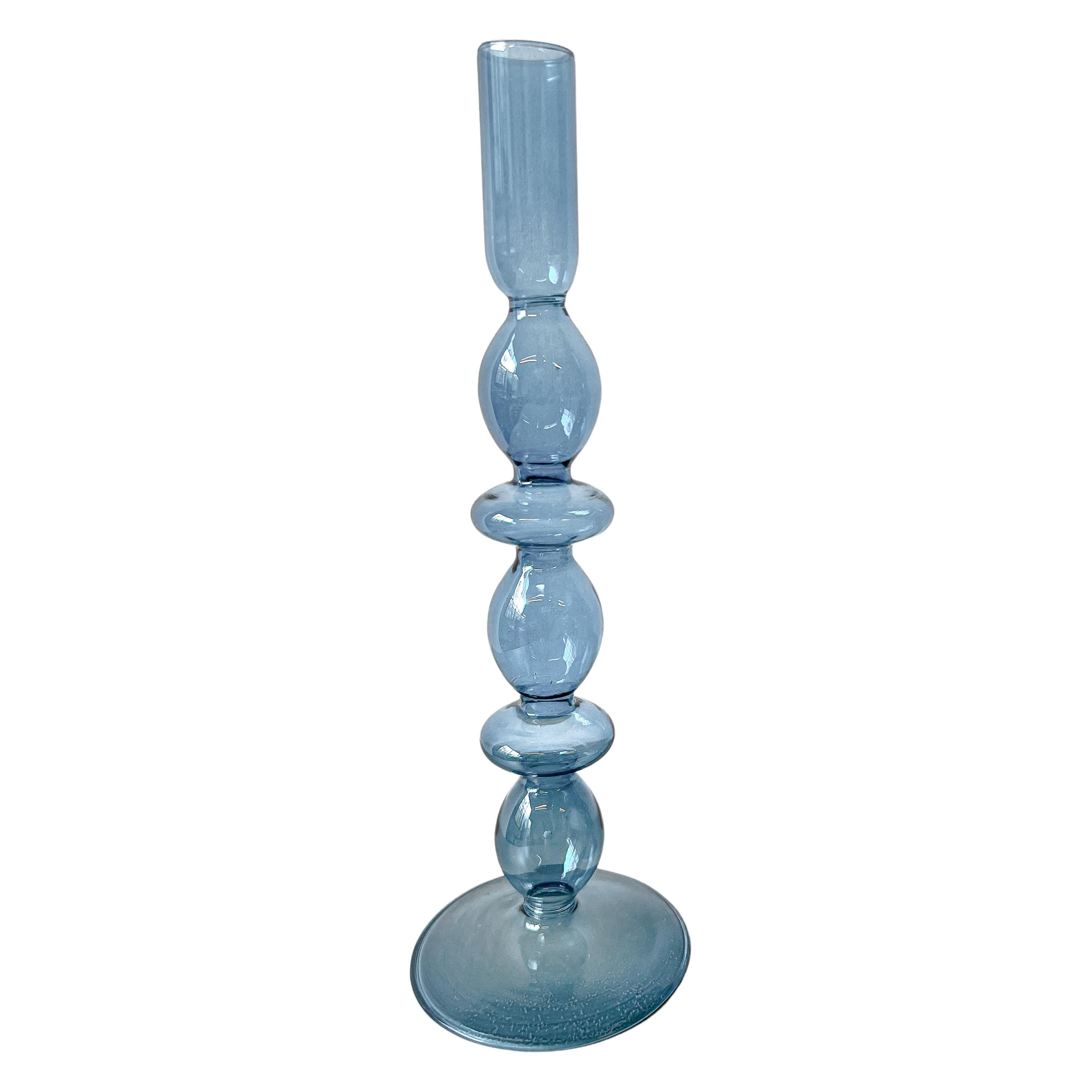 Azure Blue Candle Holder - Pair - Etsy