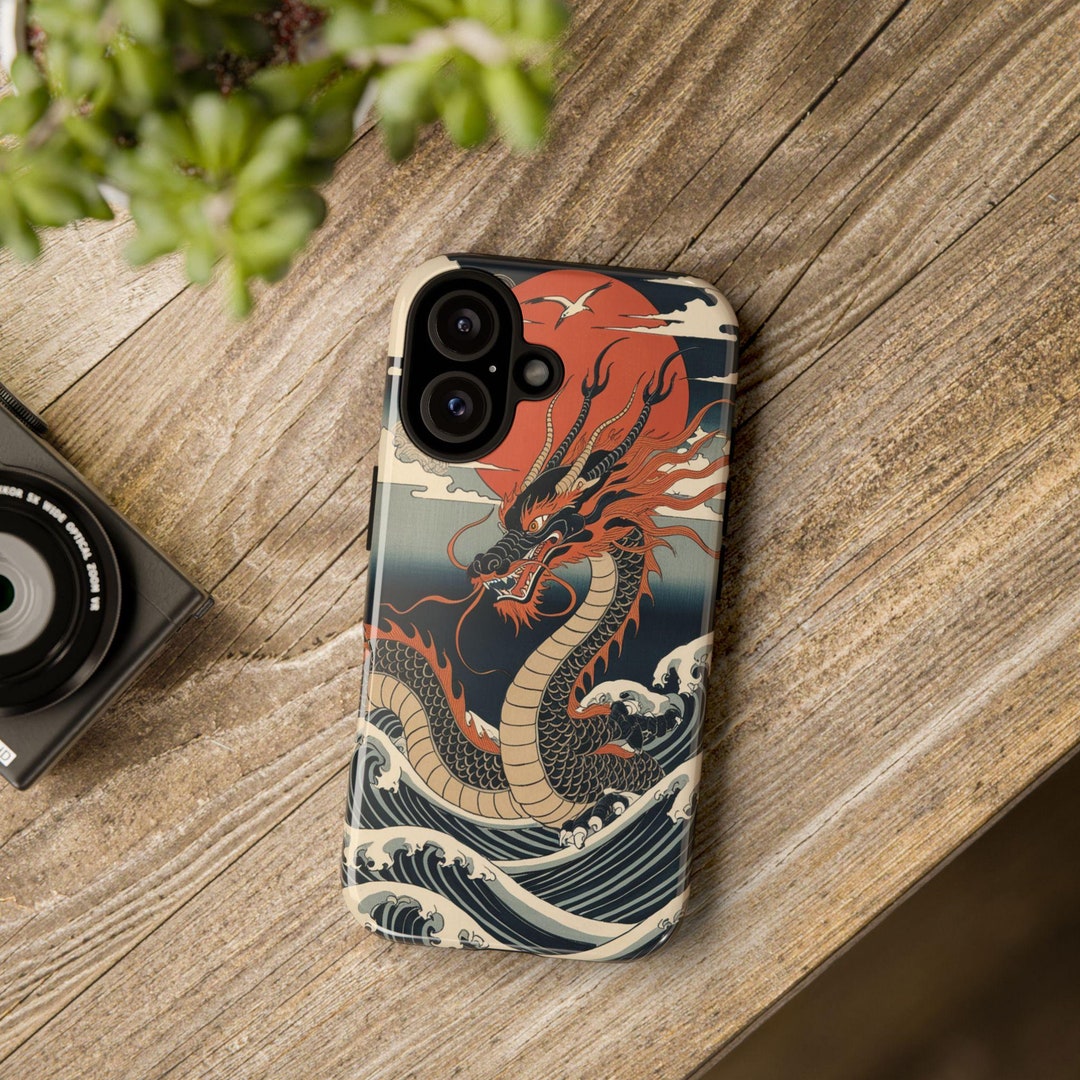 Japanese Wave iPhone Case, Tough Case for iPhone 16 Pro Max, 15 Plus ...