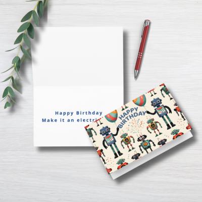 Robot Birthday Card for Kids - Fun Robot Theme Card for Boys & Girls ...