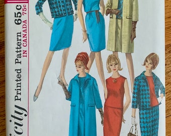 Vintage 1960s Sewing Pattern, B32 Womens One Piece Dress W/ Hat Scarf ...