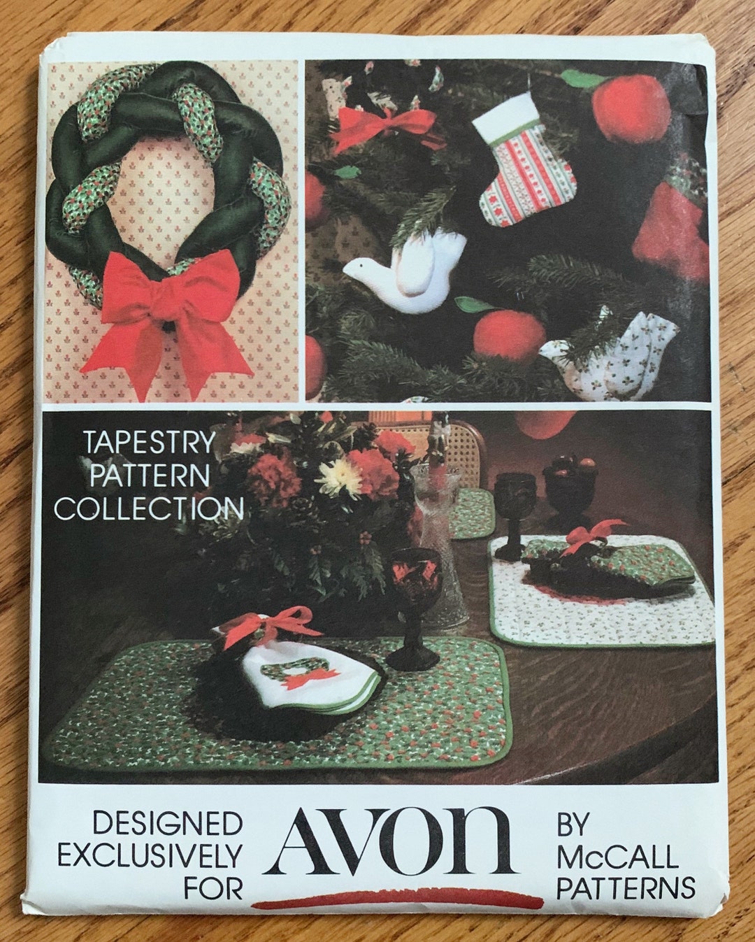 Vintage 1970s Avon Calico Christmas Sewing Pattern: Table Runner ...