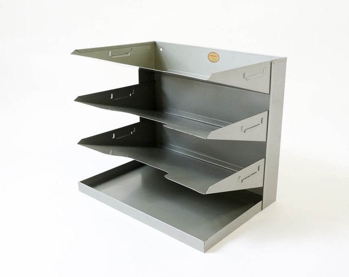 Vintage 1950s File Paper Organizer / 50s Curmanco Metal Paper Sorter ...