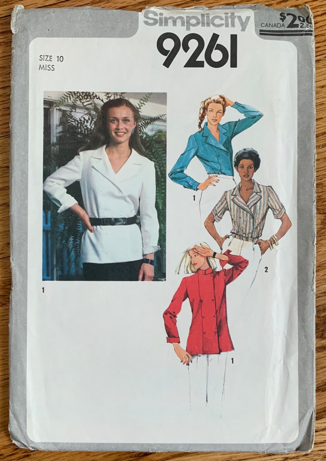 Vintage 1970s Women's Double Breasted Shirt Sewing Pattern ...