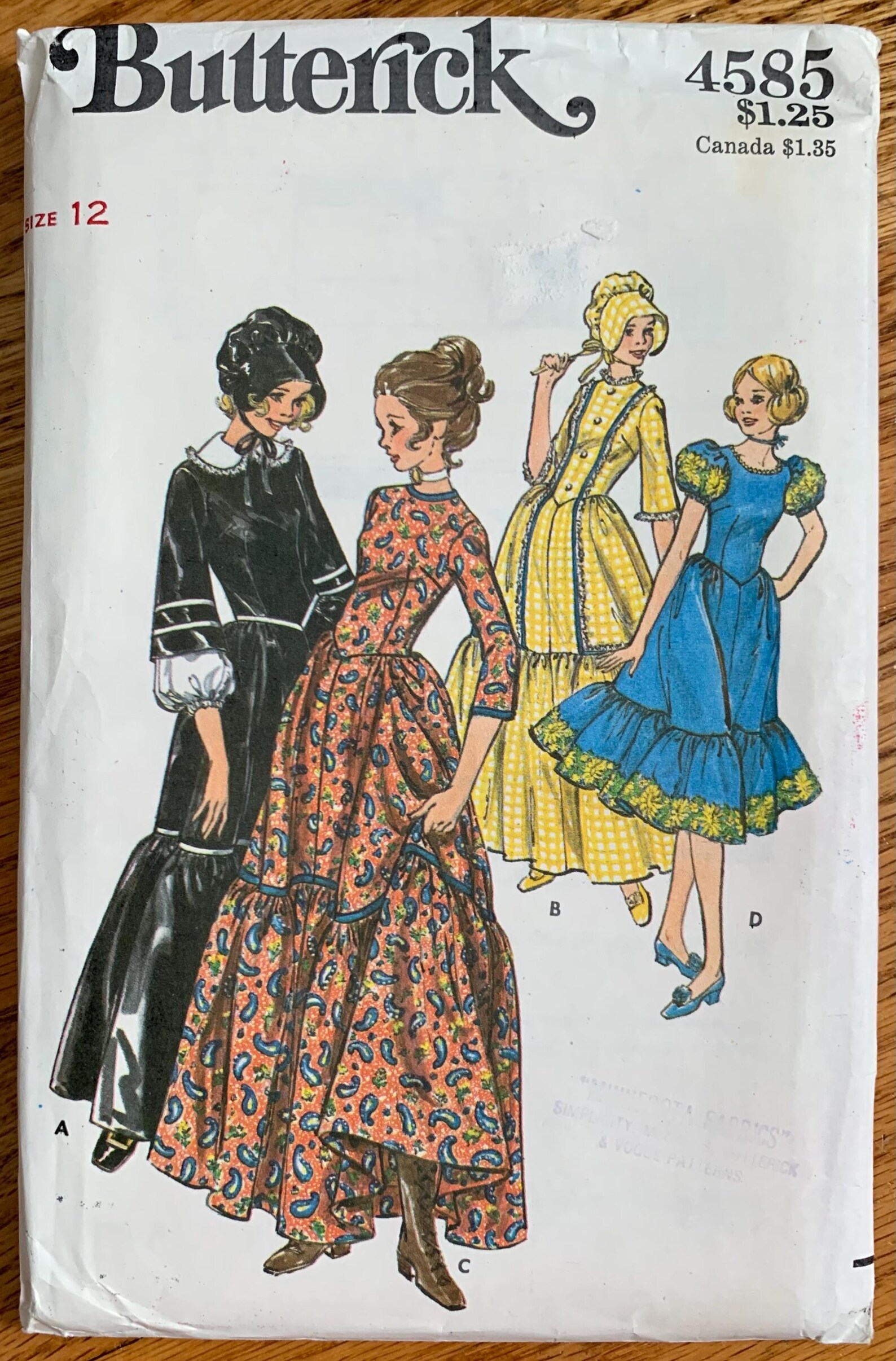 B34 Womens Frontier Costume in Two Lengths and Sun Bonnet Butterick ...