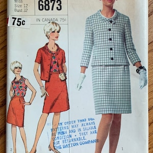 Vintage 1960s Sewing Pattern, B32 Women's Skirt Suit and Blouse ...