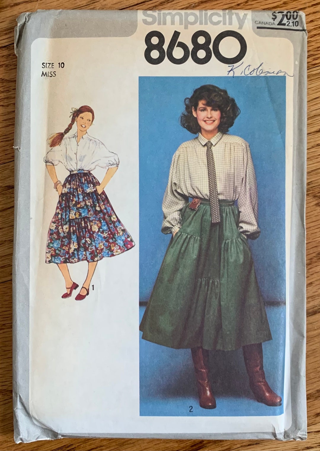 Vintage 1970s Sewing Pattern Women's Oversized Blouse and Tiered Skirt ...