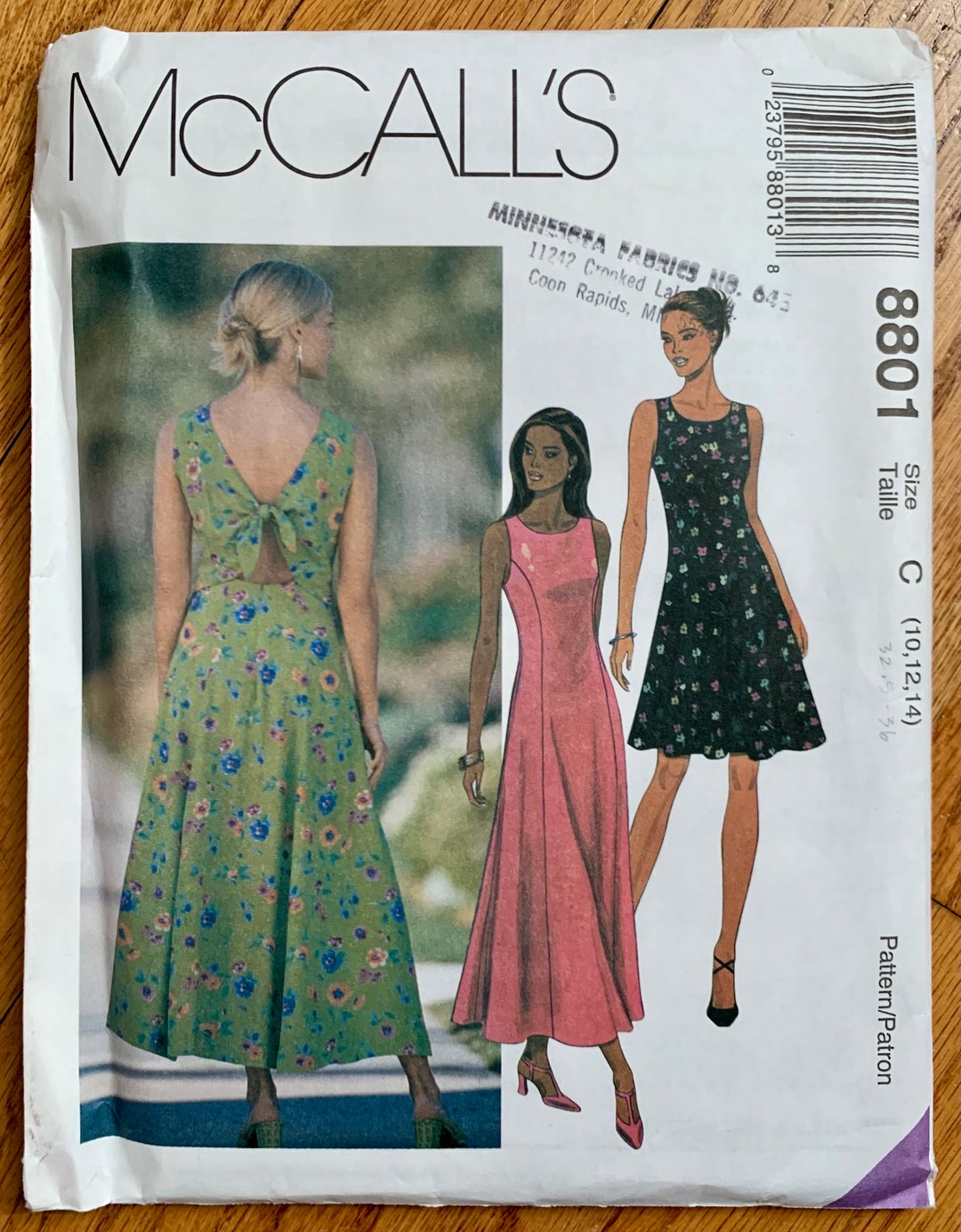 Vintage 1990s Womens Sewing Pattern, B32.5-36" Sleeveless Flared Dress ...