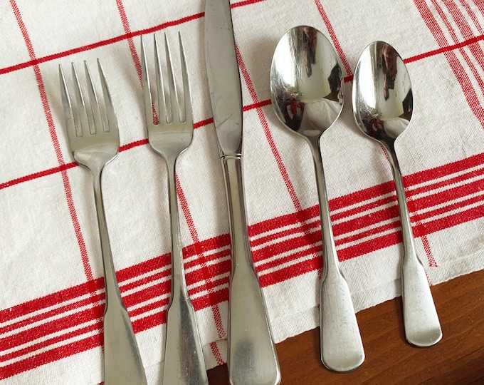 50 Pc Set Oneida AMERICAN COLONIAL Heirloom Cube Stainless Satin ...