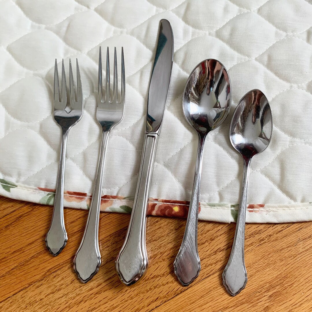 Vintage 1980s-90s Oneida Summer Mist Stainless Flatware and Serving ...