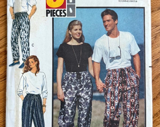 90s Butterick 5516 Sewing Pattern - Adult/teen Loose Drawstring Pants ...